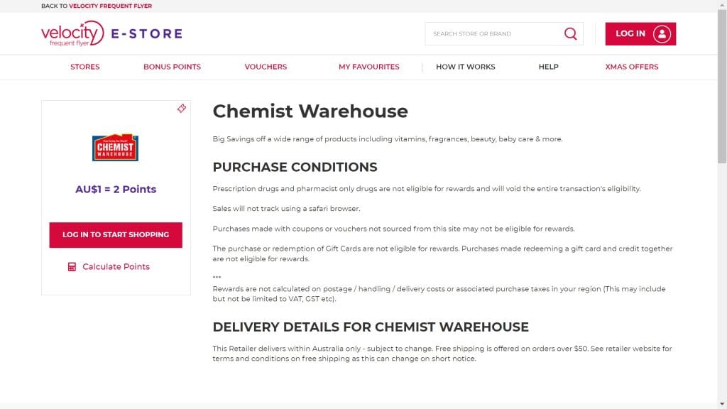 Does the Chemist Warehouse Price Match instore or online?