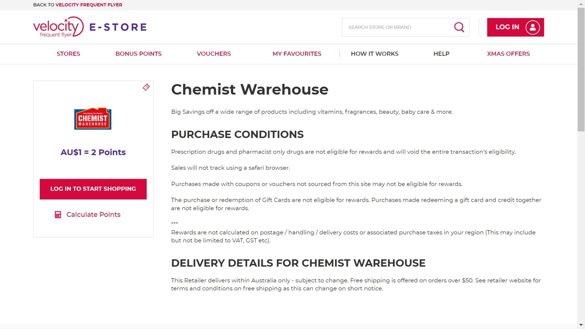 Does the Chemist Warehouse Price Match instore or online?