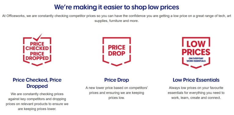 Does Officeworks Price Match instore or online?