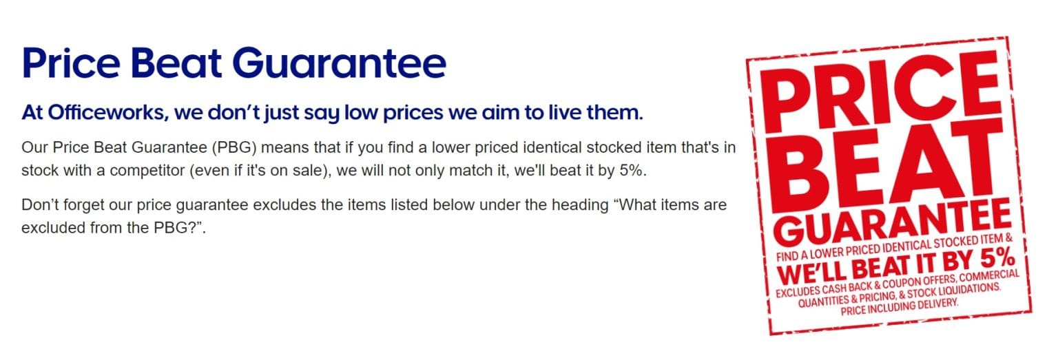Does Officeworks Price Match instore or online?